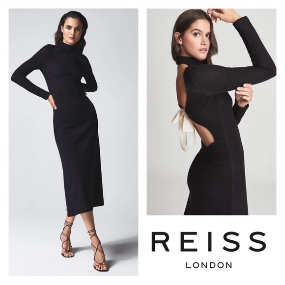 Reiss | Dresses | New Reiss Lily Open Bow Back Knit Midi Dress | Poshmark